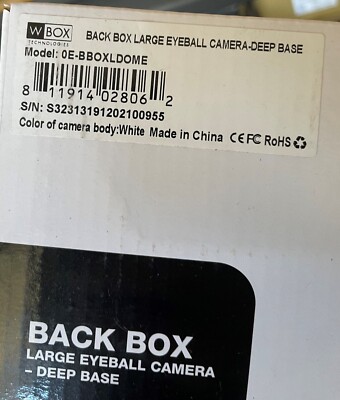 W Box 0E-BBOXLDOME Large Eyeball Camera Back Box, White | eBay