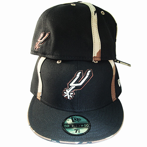 New Era San Antonio Spurs Camo Piping Fitted Hat Match Timberland Black ...