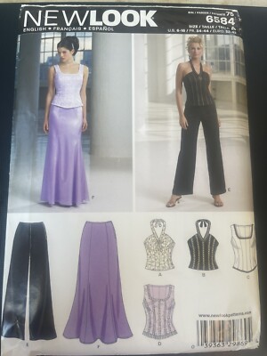 New Look Pattern 6584 Ms Evening Sleeveless Tops~Long Skirt~Wide Leg ...