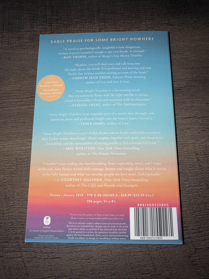 Some Bright Nowhere by Ann Packer ARC Jan 26 release | eBay