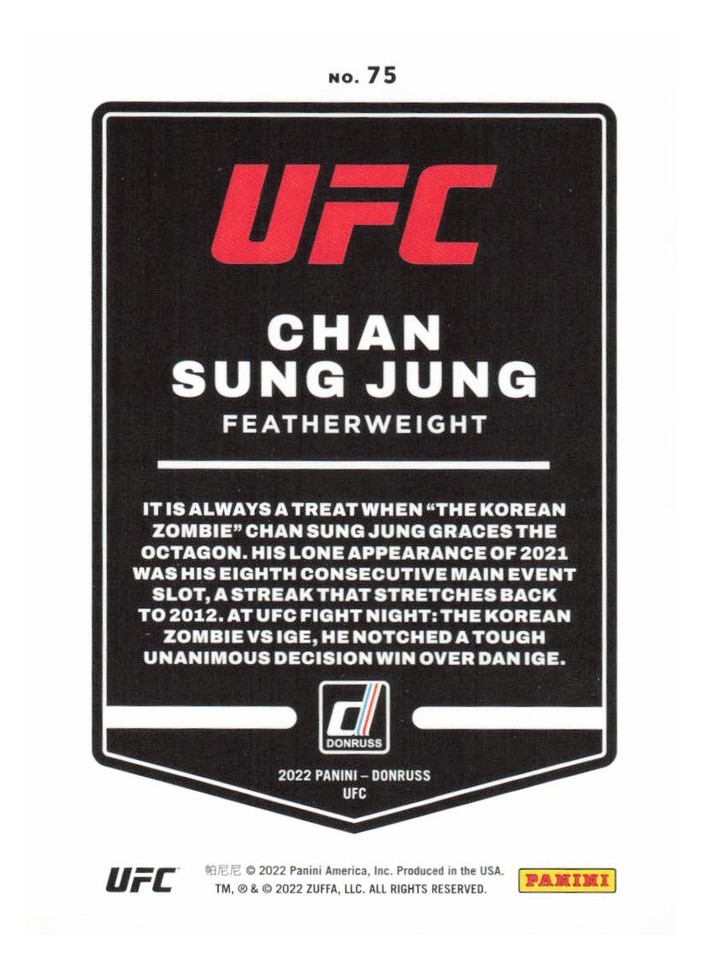2022 Donruss UFC #75 Chan Sung Jung | eBay