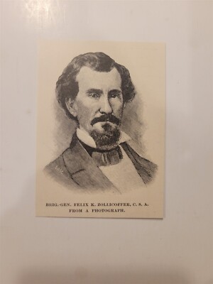 Brigadier General Felix Zollicoffer 1888 Civil War Picture | eBay