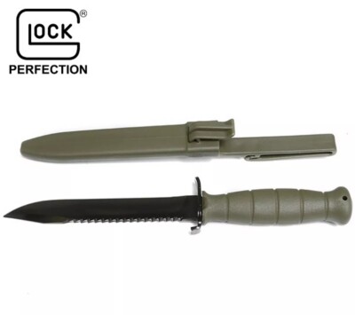 Glock F039181 Field Knife w/Sheath 6.5" w/Saw GREEN SAME DAY FAST FR ...