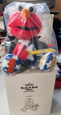 Rock N Roll Elmo Plush Guitar Plays Music Sings & Shakes 1997 Avon ...