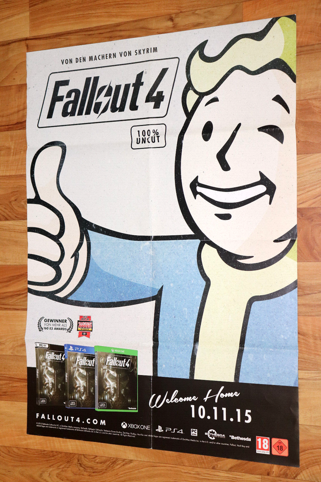 Fallout 4 Bethesda PlayStation 4 and Xbox One Very Rare Promo Poster ...