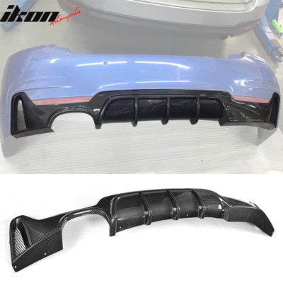 Fits 14-20 BMW 4 Series 428i 430i P Style Rear Bumper Diffuser Carbon ...