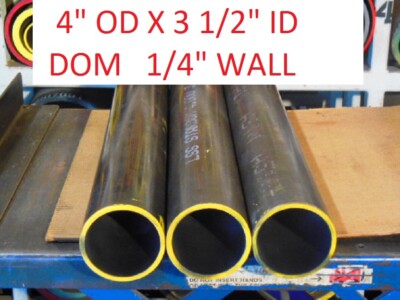 E0358 DOM ROUND STEEL TUBE 4.000 OD X 3.500 ID (.250 WALL) 30" LONG | eBay