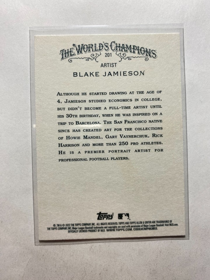 Blake Jamieson 2022 Topps Allen & Ginter #201 Card | eBay