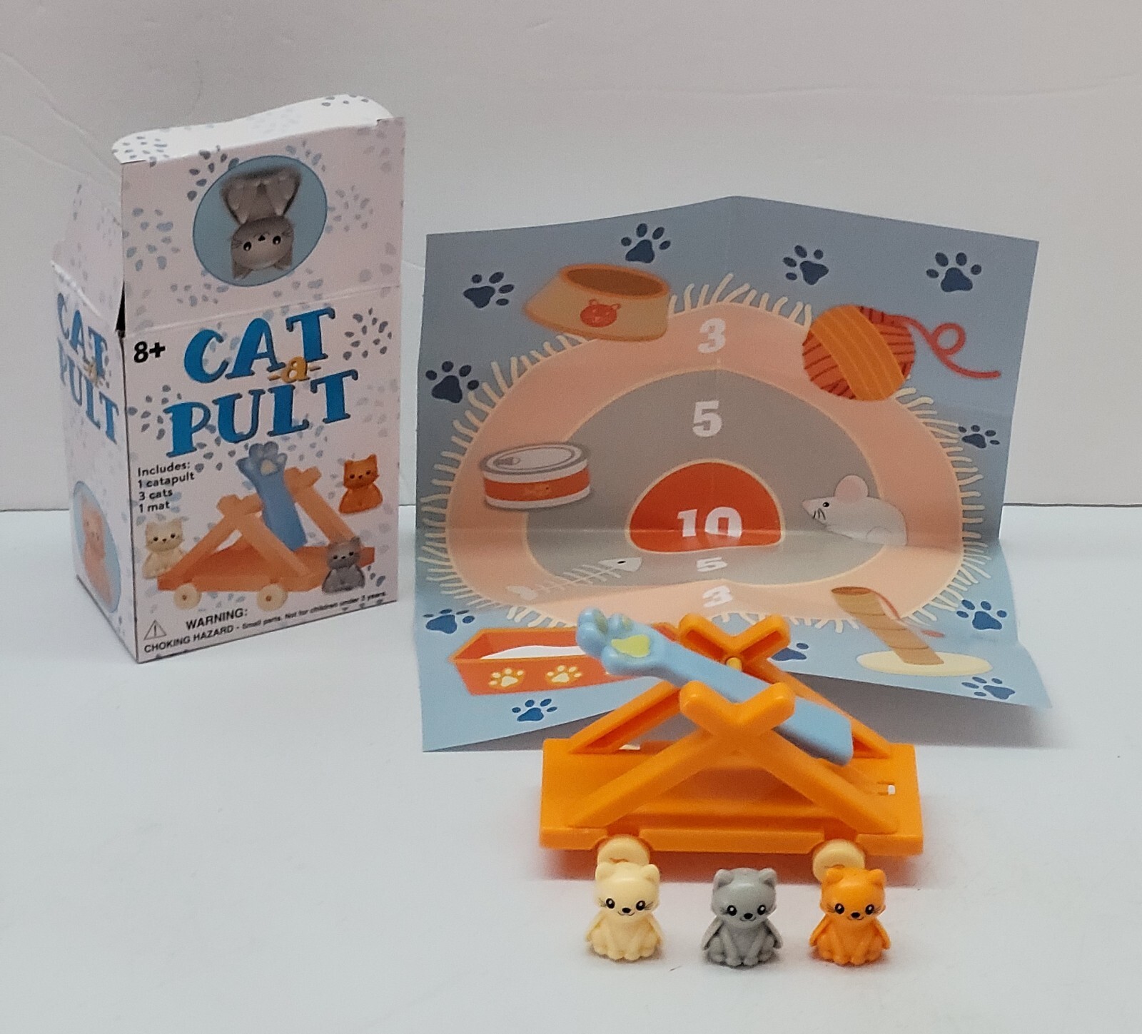 New "CAT- A- PULT" Mini Desktop Game Includes 3 Cats, 1 Catapult, 1 ...