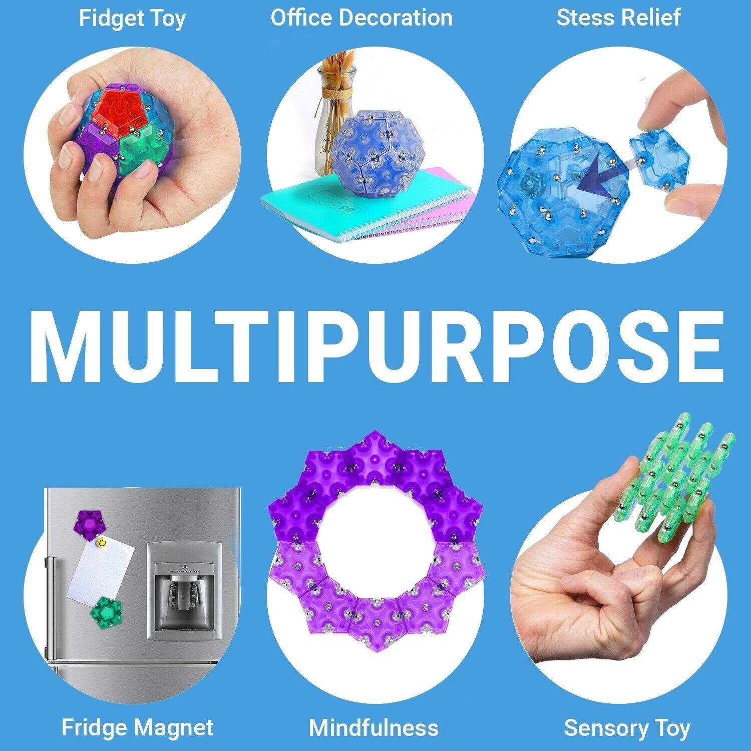 Magnetic Fidget Sphere 12 Piece Pentagon Desk Toy | eBay