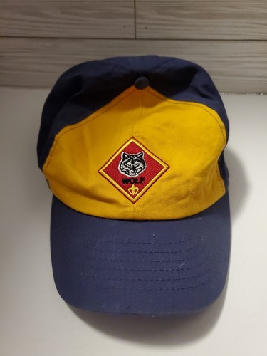Boy Scout Cub Cap Hat Wolf Patch Medium Large Adjustable | eBay