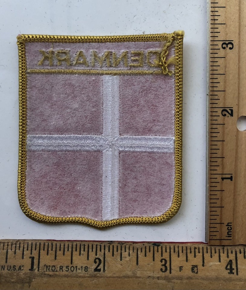 Vintage Denmark Flag Shield Patch | eBay