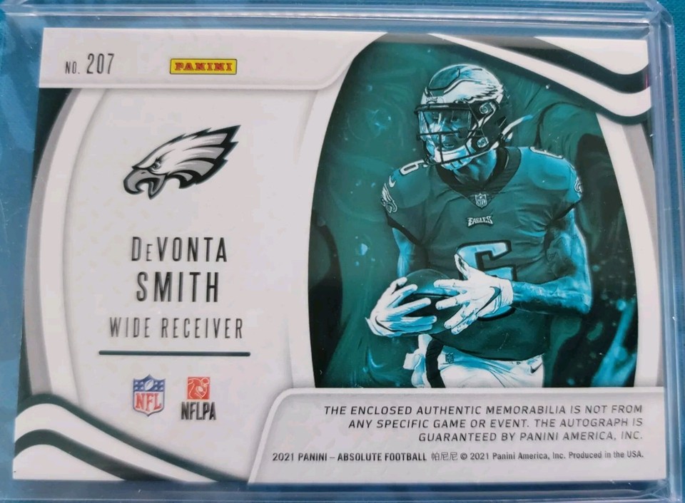 2021 Absolute Football DeVonta Smith Rookie Premiere Auto RPA 37/75 | eBay