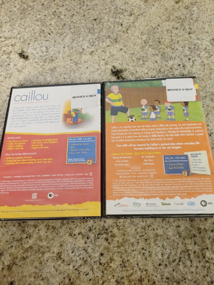 Caillou Dvd Train Trip And Fun And Games Two Dvds Kids Learning ...