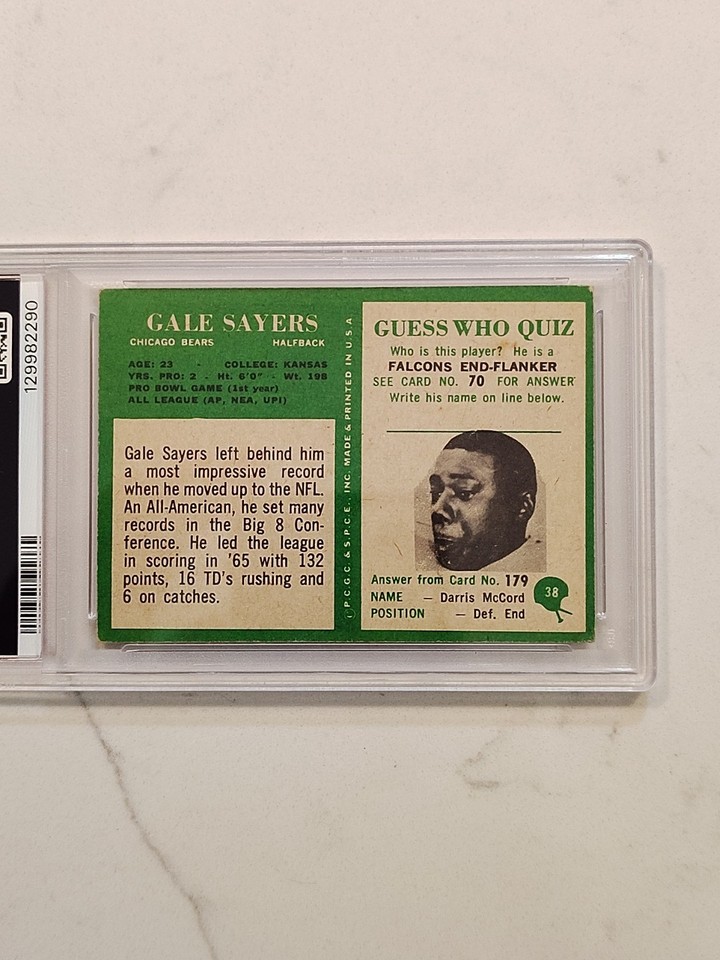 1966 Philadelphia GALE SAYERS #38 Chicago Bears RC PSA 4 | eBay