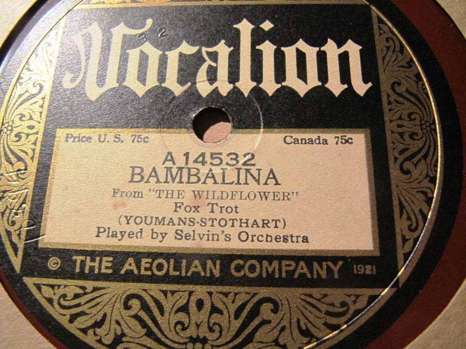 1923 BEN SELVIN Or Youmans BAMBALINA Musical WILDFLOWER Argentine ...