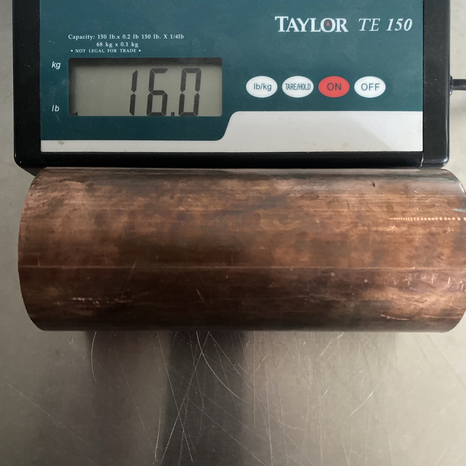 COPPER ROUND Stock Bar 3“ X 7“ 16 Lb Scrap. | eBay