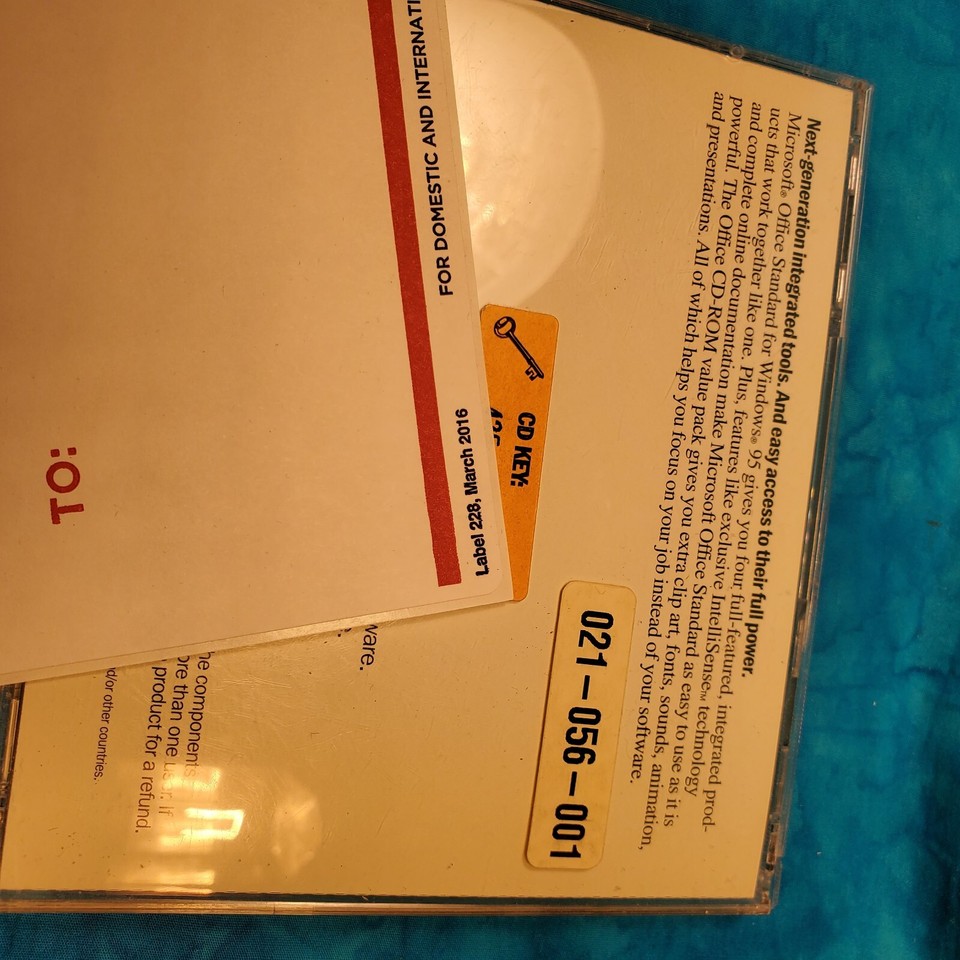 Vintage Microsoft Office Standard With key Windows 95 | eBay