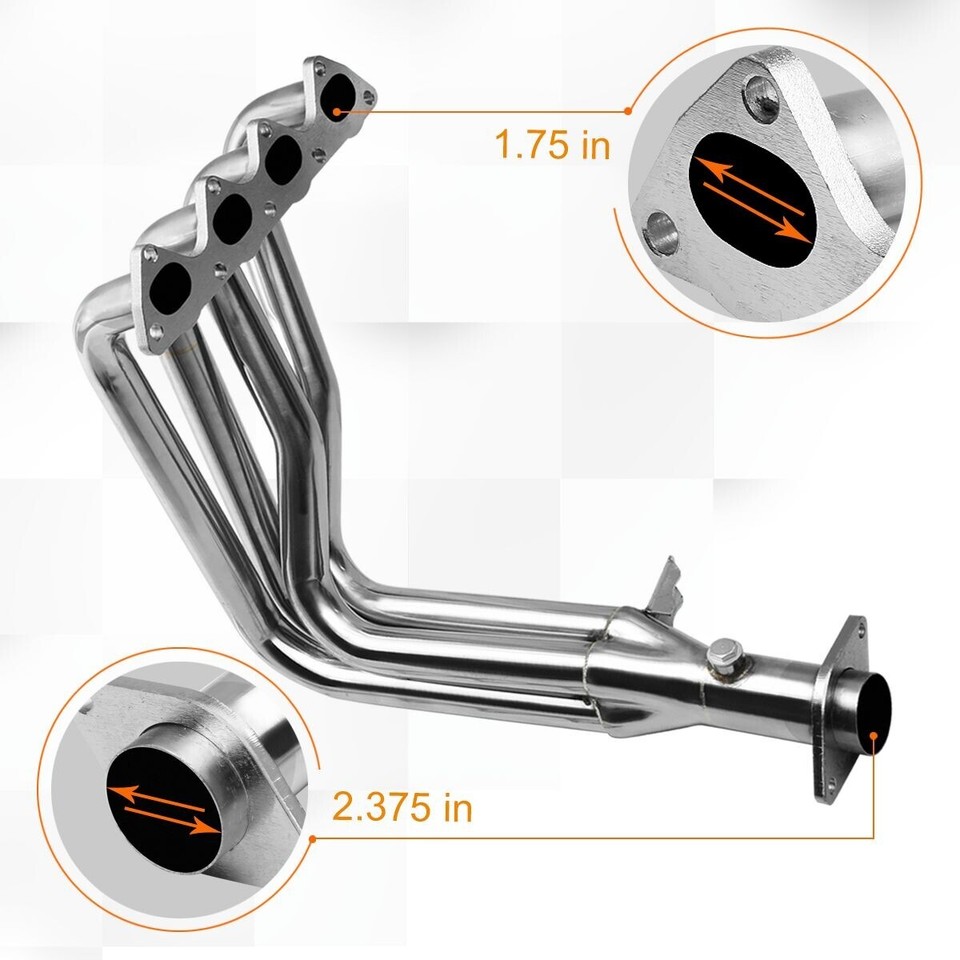 For 99-00 Honda Civic Si EM1 B16A2 Stainless Steel 4-1 Exhaust Header ...
