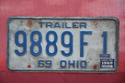 1969 OHIO License Plate *** TRAILER *** '69 OH ** | eBay