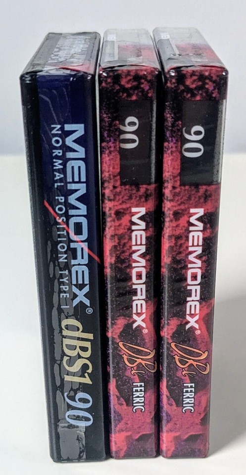 Blank Cassette Tapes Memorex DB90 Ferric x2 New Sealed & x1 dBS1 ...