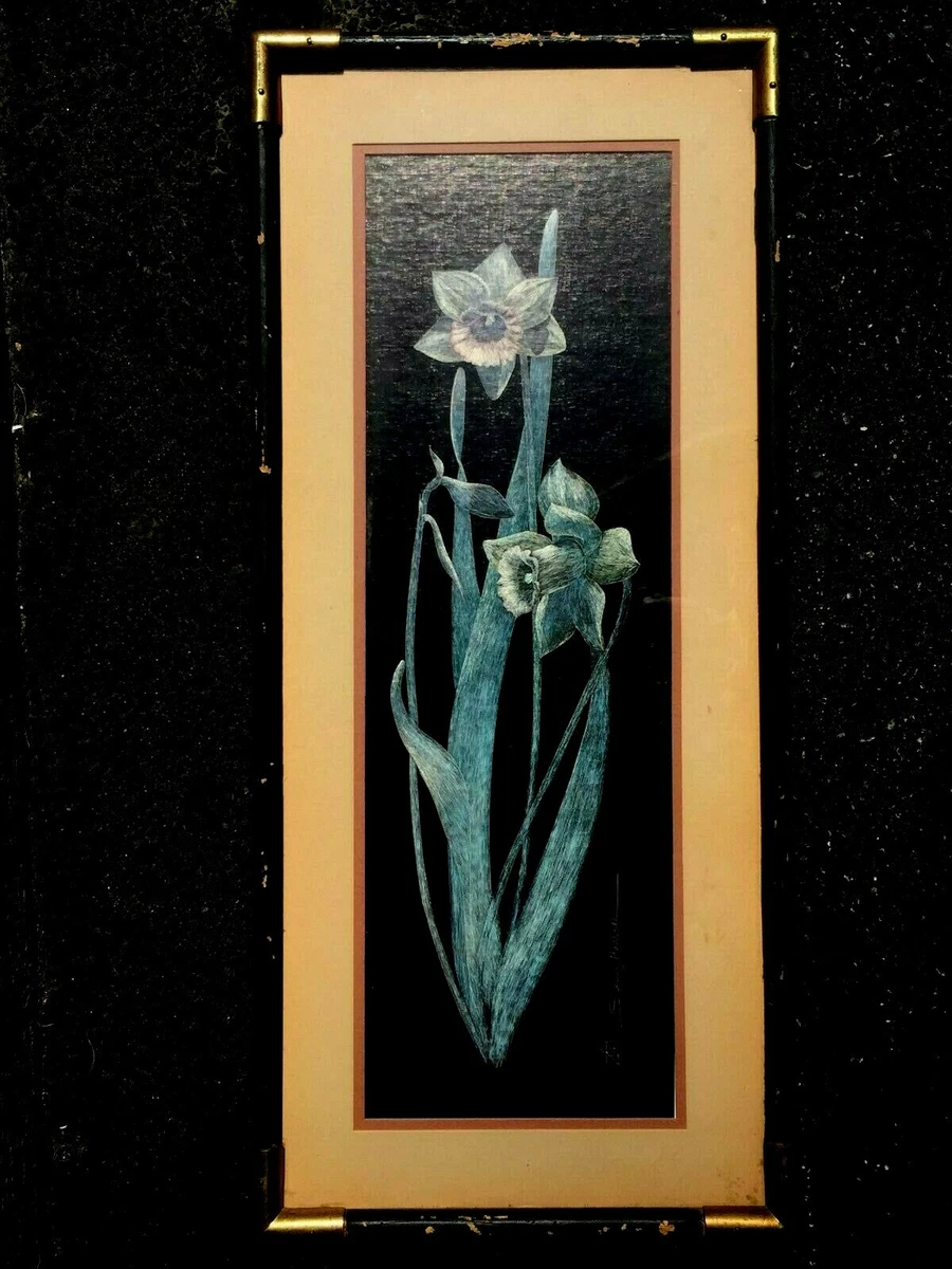 Scratchboard Art Flowers