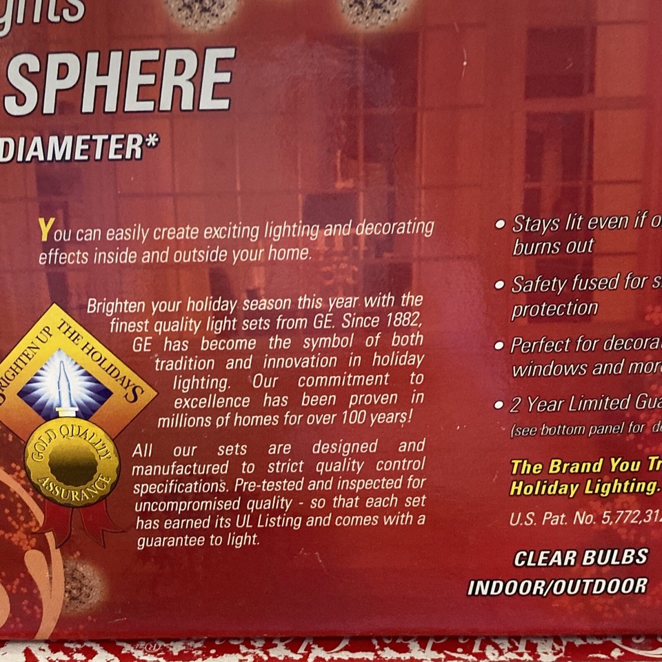3 GE Holiday Classics 2002 Clear 100- Light Super Sphere Light 6 inches | eBay