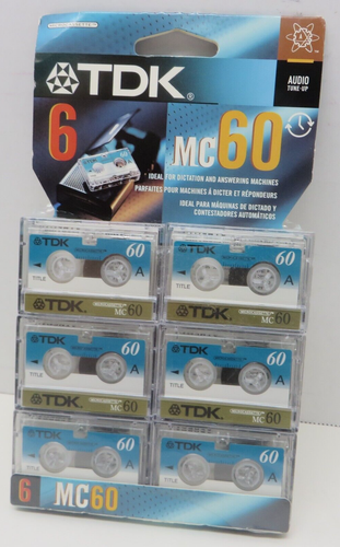 6 TDK MC60 Microcassette Blank Tapes Answering Machine/Dictation 60 Min ...