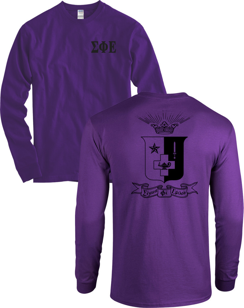 Sigma Phi Epsilon Fraternity Crest Long Sleeve SigEp Shirt - MANY ...