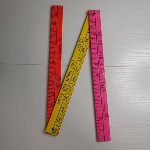 Vintage Folding Ruler Yardstick Advertising Colorful | eBay