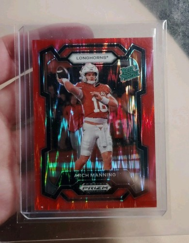 🔥🔥2024 Prizm Draft-RATED PROSPECT ARCH MANNING #192 Red Flash/49 PACK ...