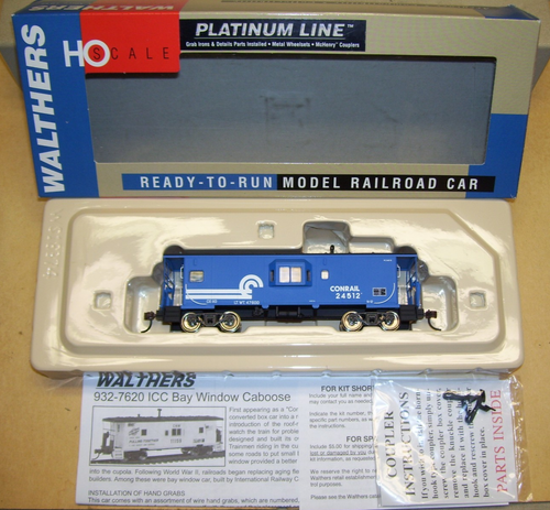 Walthers "Platinum Line" HO Conrail Bay Window Caboose #24512, New In ...