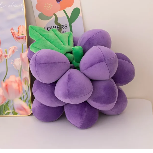 Creative Fruit Grape Plush Toys Cute Stuffed Plant Simulation Grapes ...