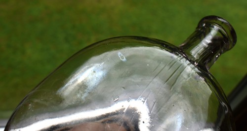 ANTIQUE PUMPKIN SEED FLASK BOTTLE CLEAR Light Tint NICE CONDITION 12 oz ...