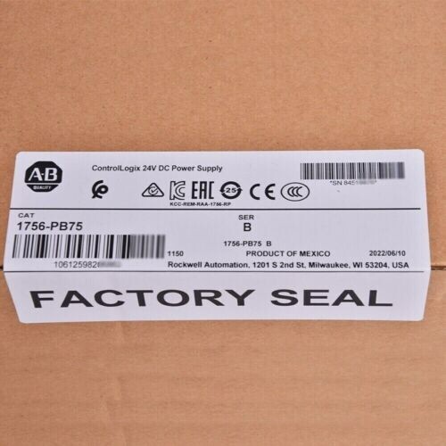 New Factory Sealed AB 1756-PB75 SER B ControlLogix 24V DC Power Supply ...
