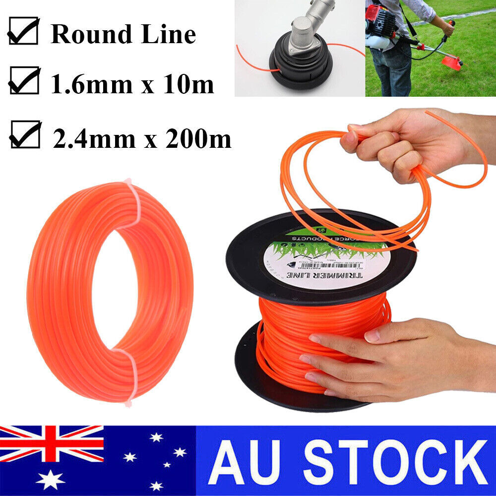 Trimmer Line 1.6mm 2.4mm Whipper Snipper Cord Brushcutter Red Nylon ...