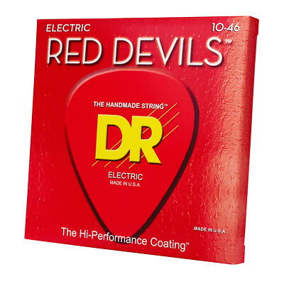 DR Strings Red Devils Red Colored Electric Guitar Strings: Medium 10-46 ...