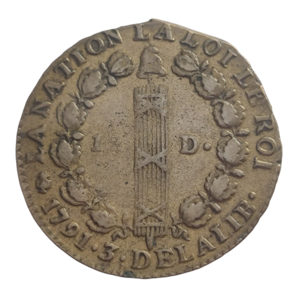 1791 12 Deniers France Louis XVI Paris Mint Year 3 De La Lib ...