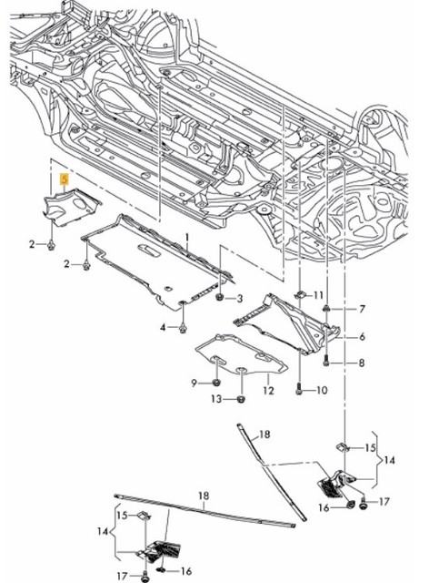 Audi A6 A7 Right front underbody trim behind wheel 4G0825202A new Audi ...