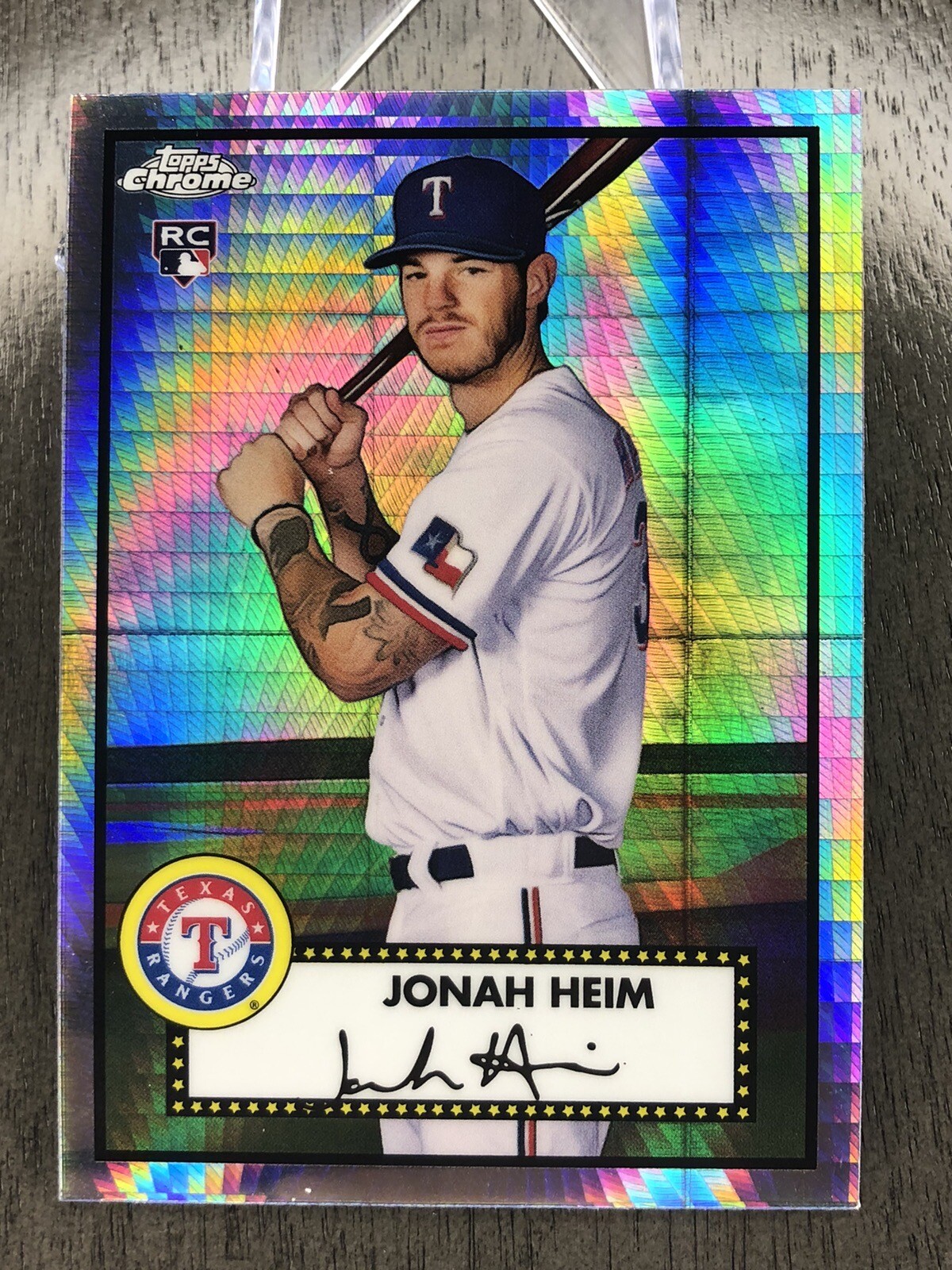 2021 Topps Platinum Anniversary Jonah Heim RC Prism Refractor Rangers ...