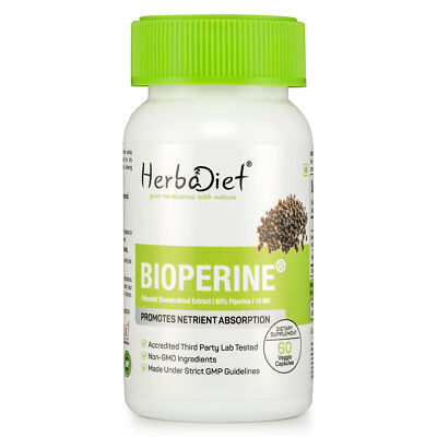 Piperine 95% Bioperine Black Pepper Extract Capsules Boosts Turmeric ...