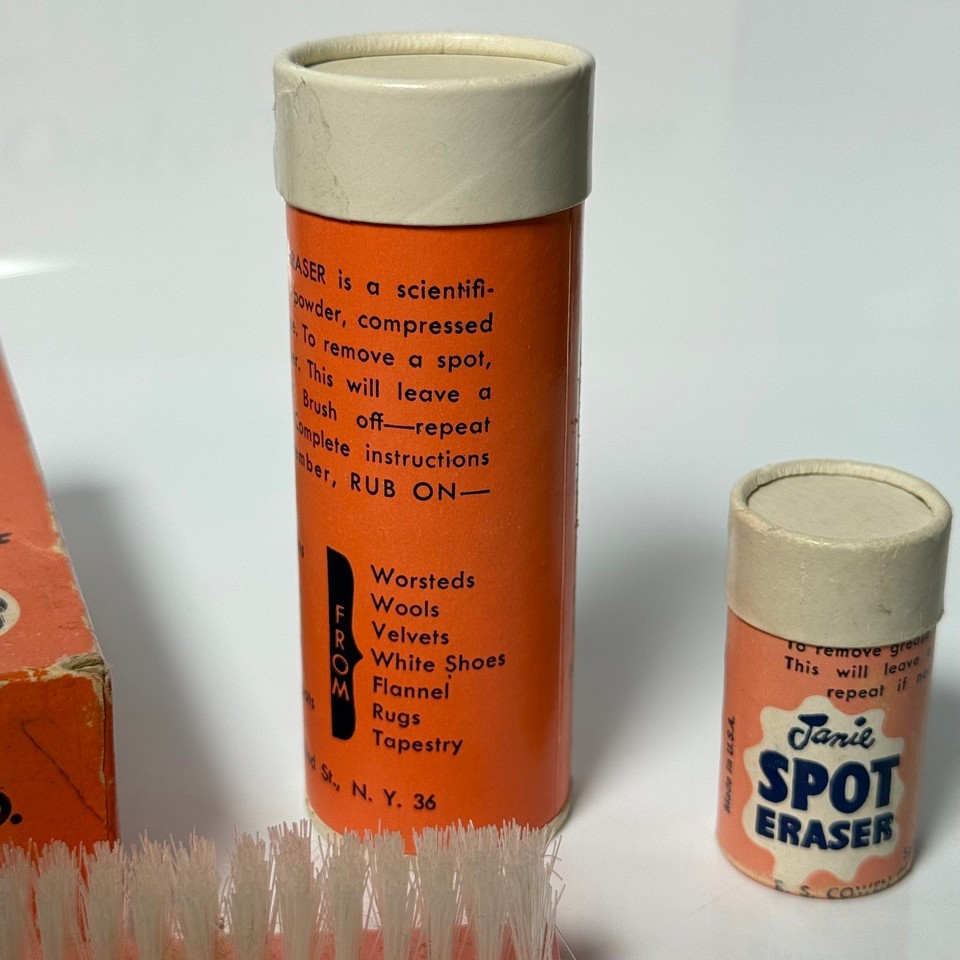 Janie Spot Eraser Kit Vintage Fabric Stain Remover Box Brush ...