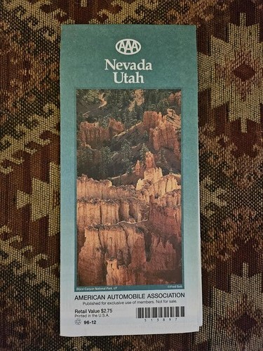 Vintage Nevada - Utah State Highway Map, 1996, AAA | eBay