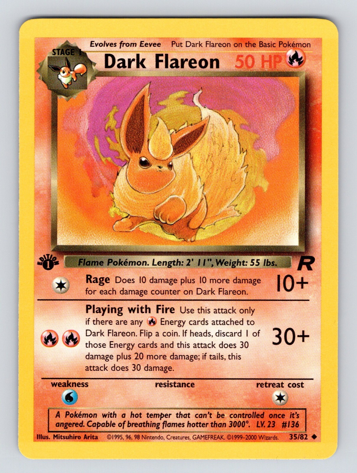 NM Pokemon Dark Flareon 1st Edition Team Rocket 35/82 | eBay