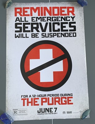 2013 THE PURGE Original Movie Film Poster, 27X40 Universal, Platinum ...