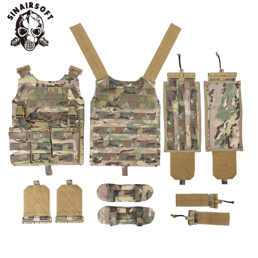 Tactical Nylon Vest with Quick Release Security Molle Multi-Camo Plate ...
