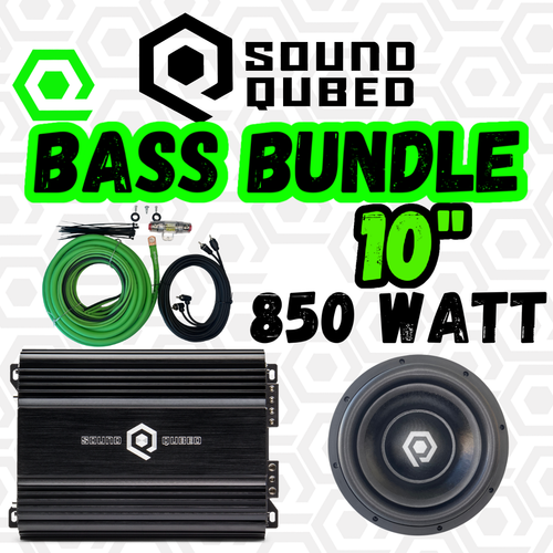 BASS Bundle Soundqubed 10" 850 watt Bass Package Amp Sub Wiring | eBay