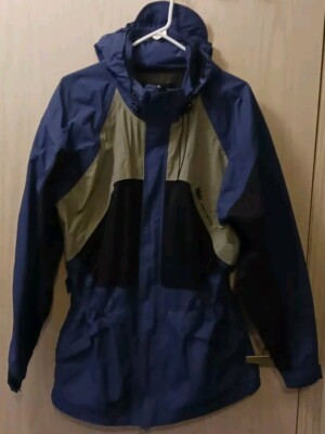 REI Co-Op Mens Medium Elements RN #37249 Blue Black Tan Hooded Jacket ...