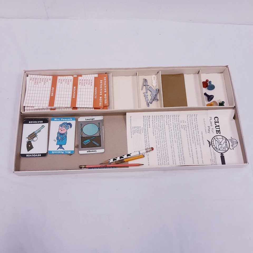 Vintage 1963 CLUE Detective Board Game from Parker Brothers - complete ...