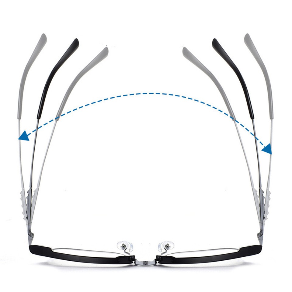 Men Women Square Eyeglasses Frame TR + Metal Ultra Light Spectacles | eBay